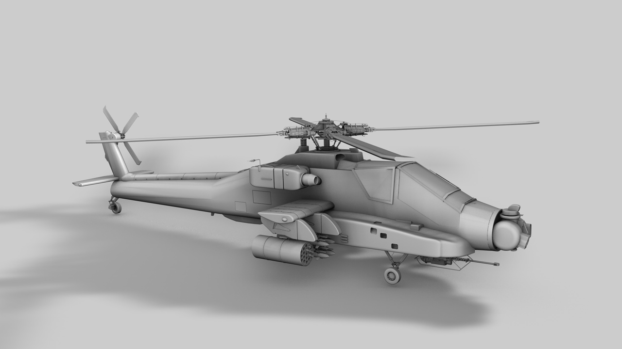 3d model apache helicopter