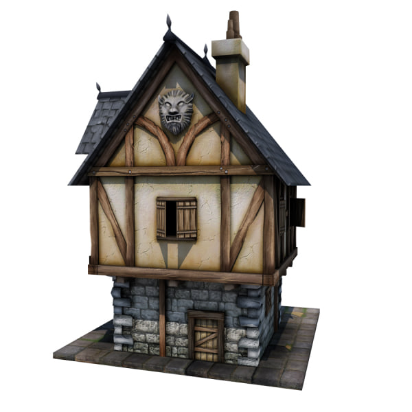 medieval merchant s house 3d obj