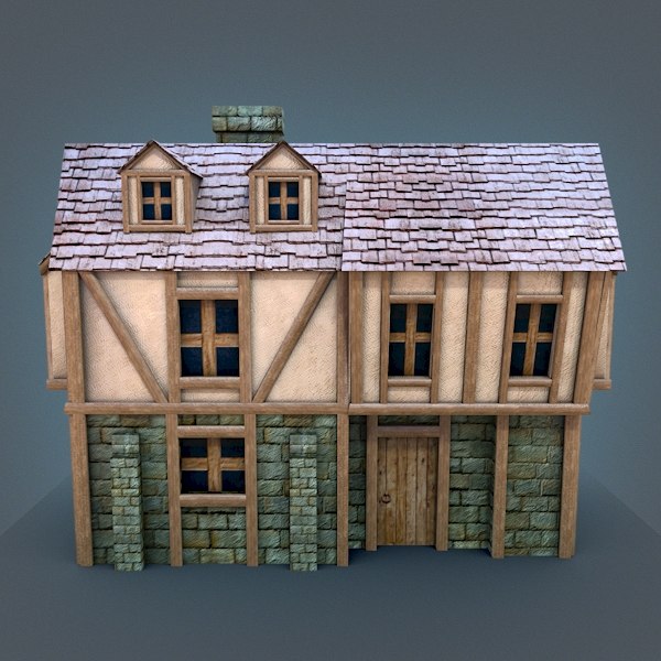 3d medieval pumpkin cottage buildings model