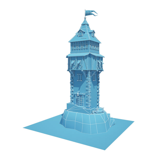 3d medieval defence tower buildings