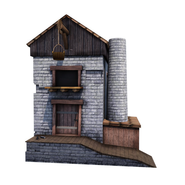 medieval factory buildings 3d model