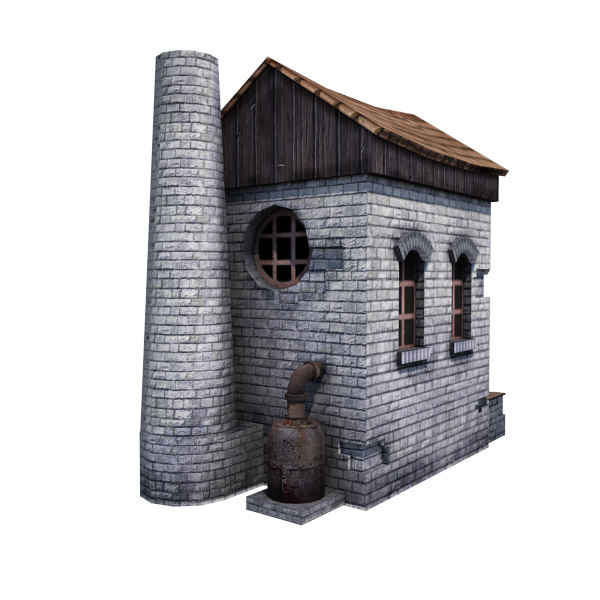 medieval factory buildings 3d model