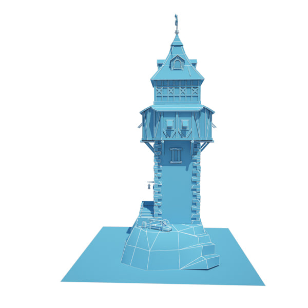 3d medieval defence tower buildings