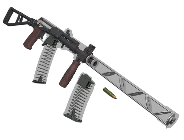 modernized assault rifle sr3m 3d max
