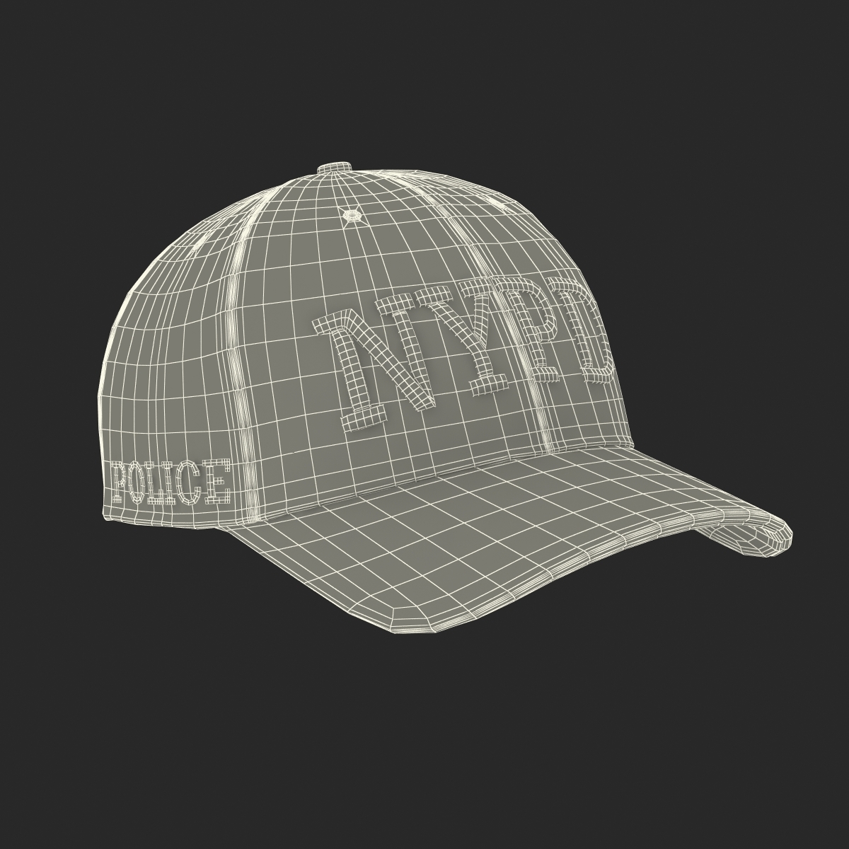 nypd police hat 3d model