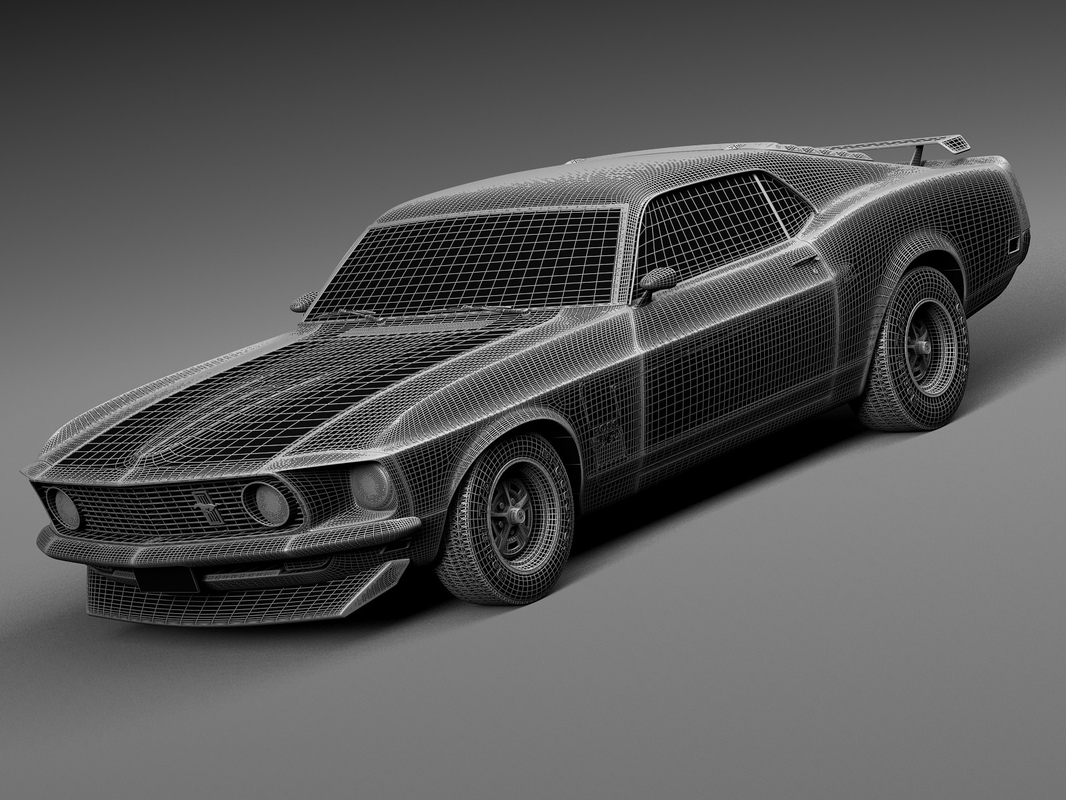 302 boss mustang 3d model