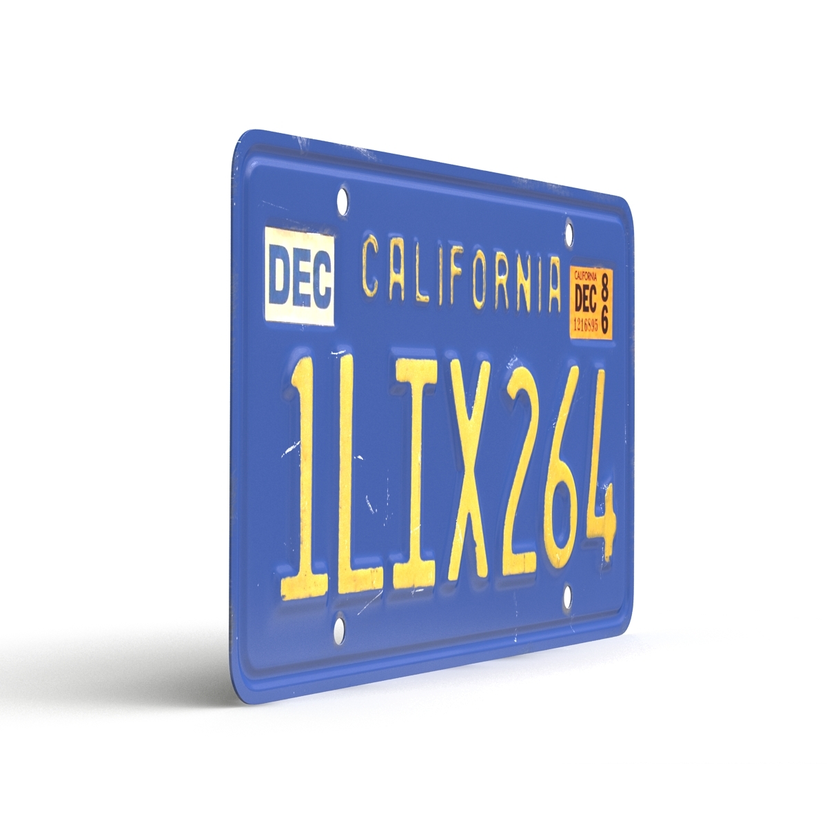 3d license plate california model
