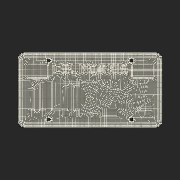 3d license plate california model