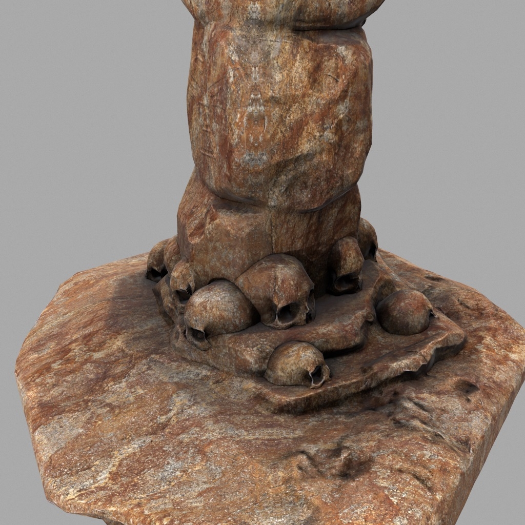 3d skull pillar