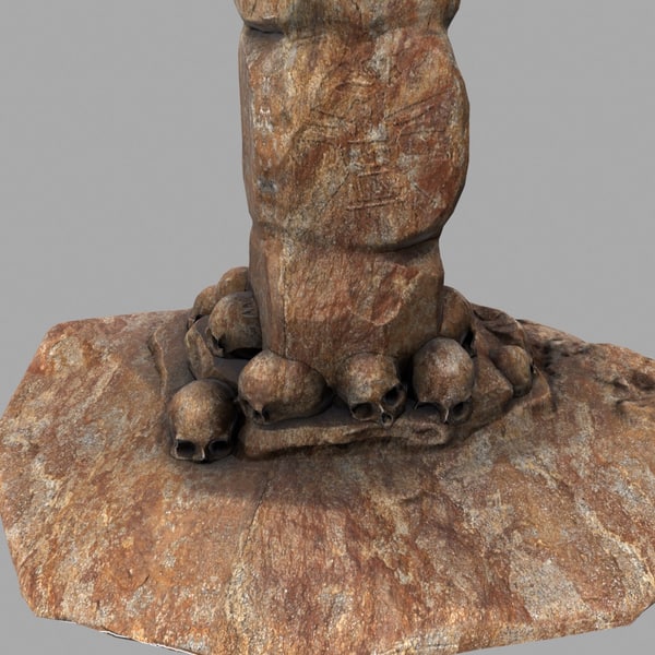3d skull pillar