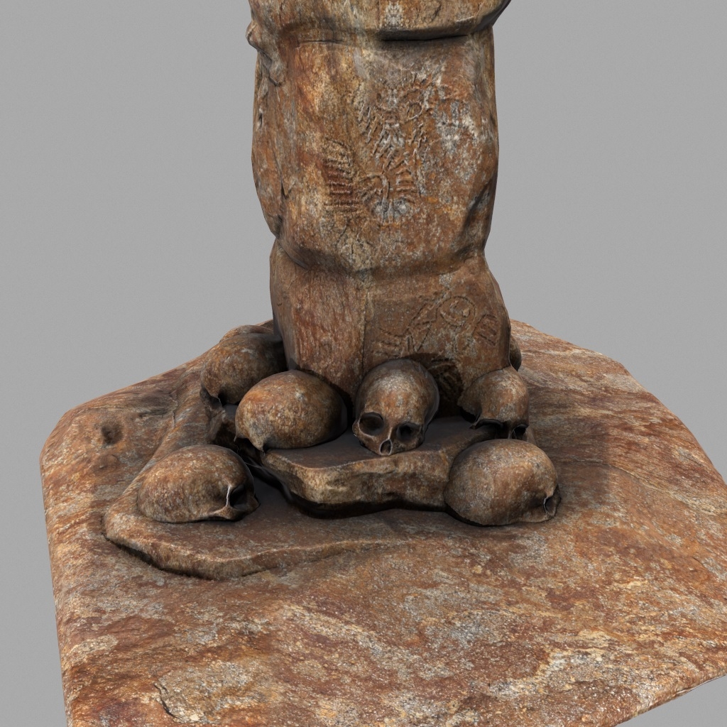 3d skull pillar