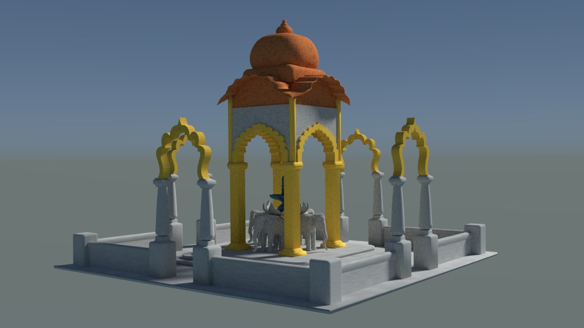 3ds temple hindu shiva