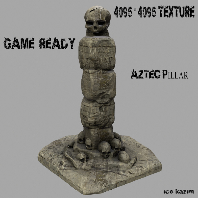 3d skull pillar model