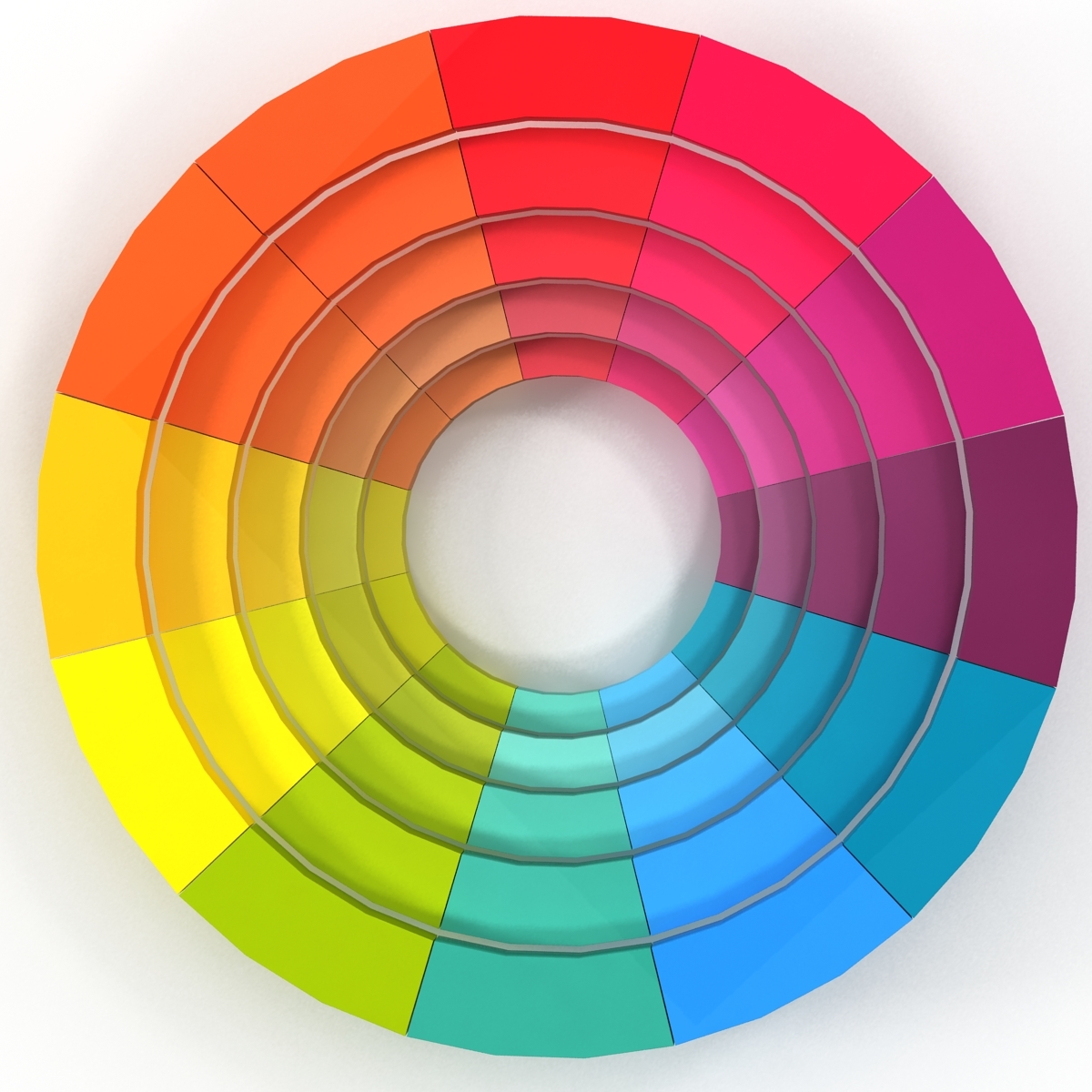 3d model of color wheel