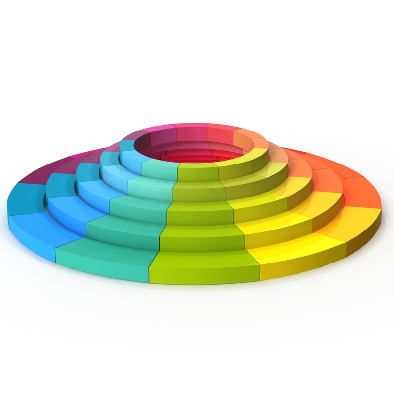 3d model of color wheel