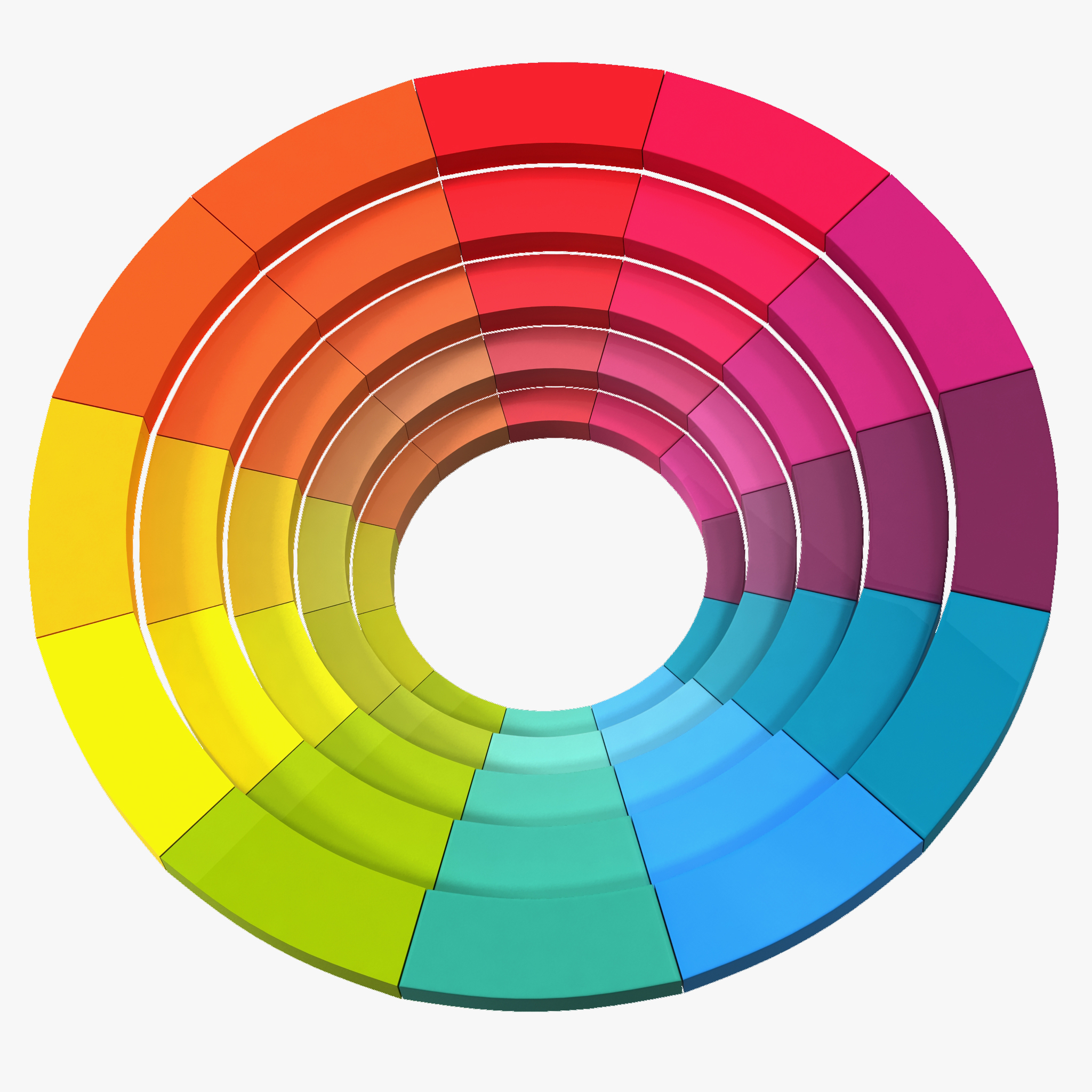 3d model of color wheel