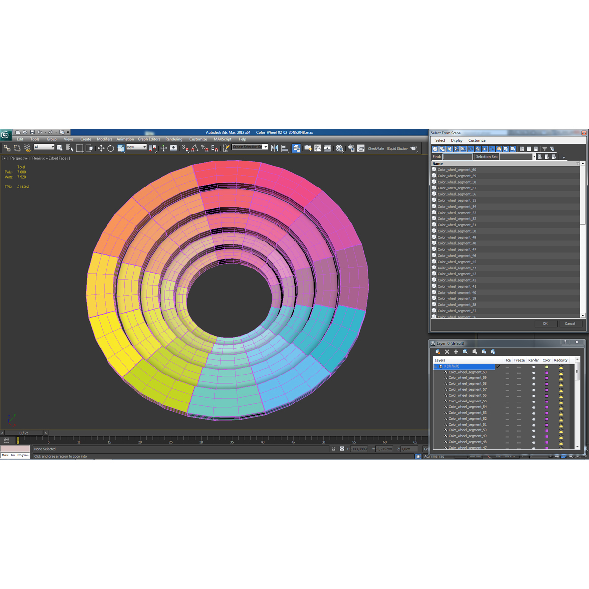 3d model of color wheel