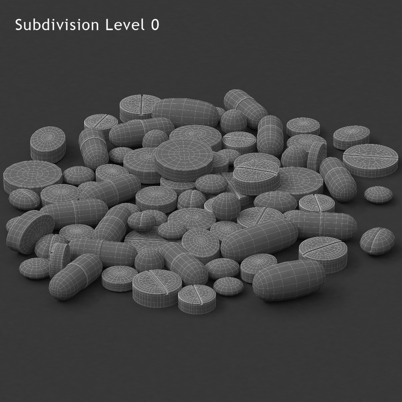 3d pills capsules model