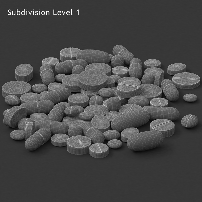 3d pills capsules model