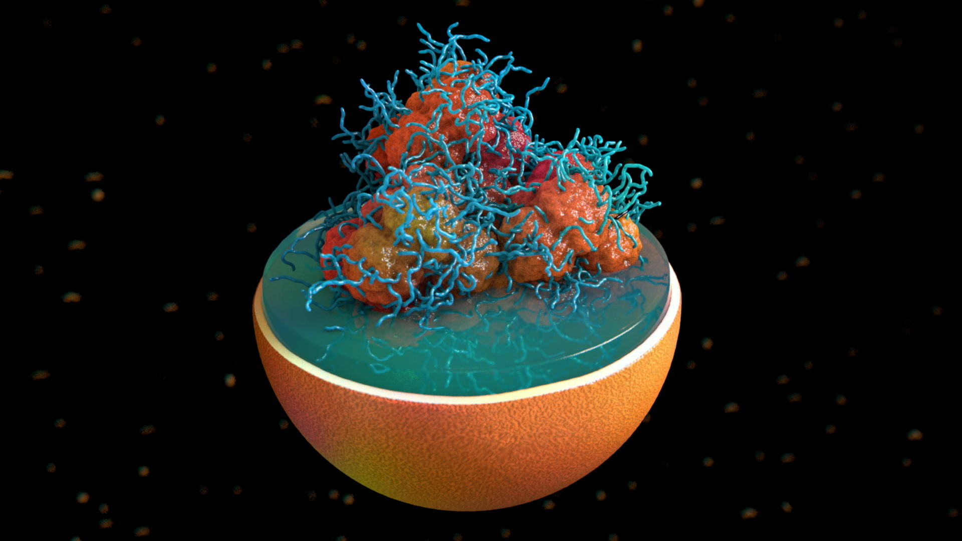3d lysosome lipofuscin proteins aggregate model