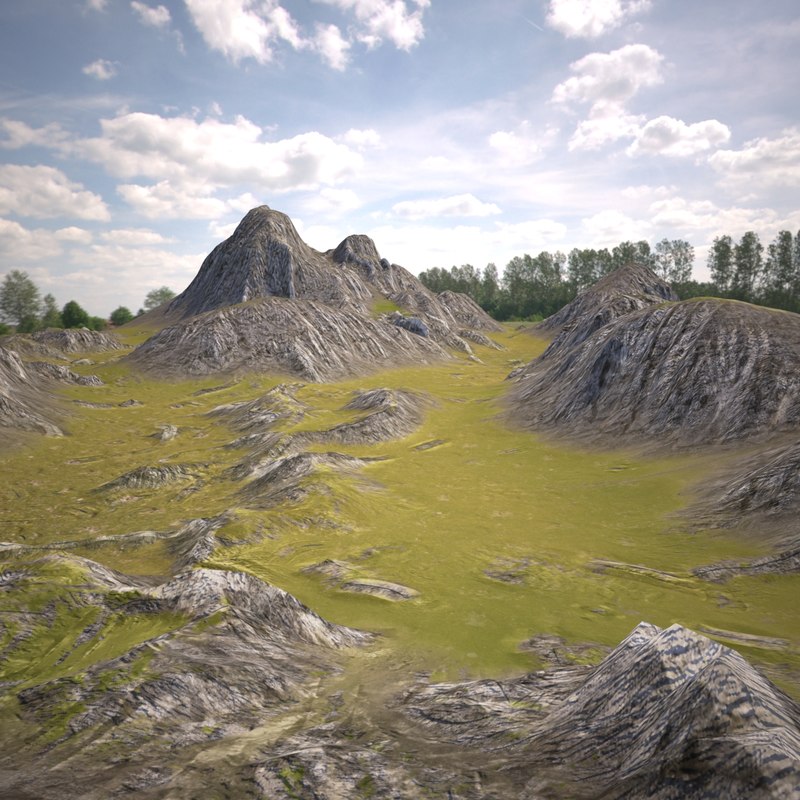 3d hills terrain