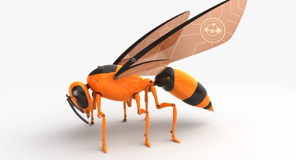 3d model of autonomous robot wasp