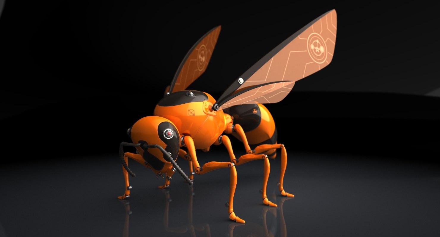 3d model of autonomous robot wasp