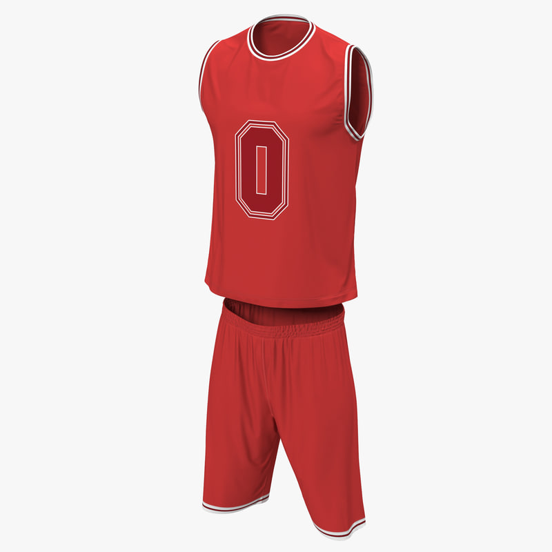 basketball uniform red 3d max