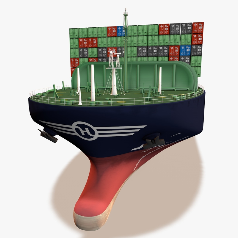 3d container-ship container ship