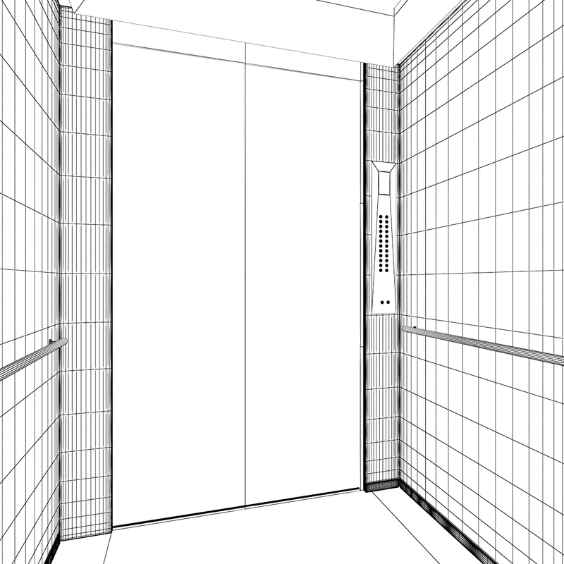 3d elevator lobby model
