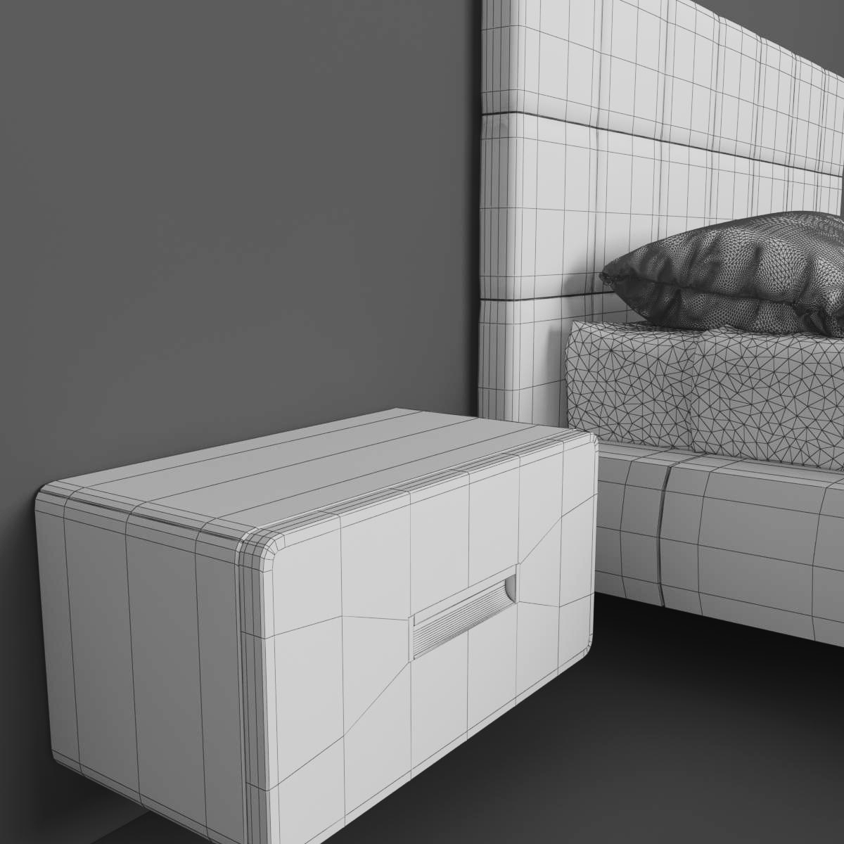 modelo 3d Cama voladora con mesitas de noche - TurboSquid 968924