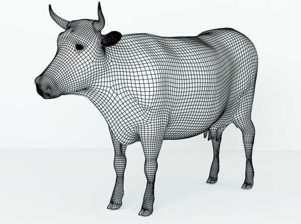 3d cows unwrapped model