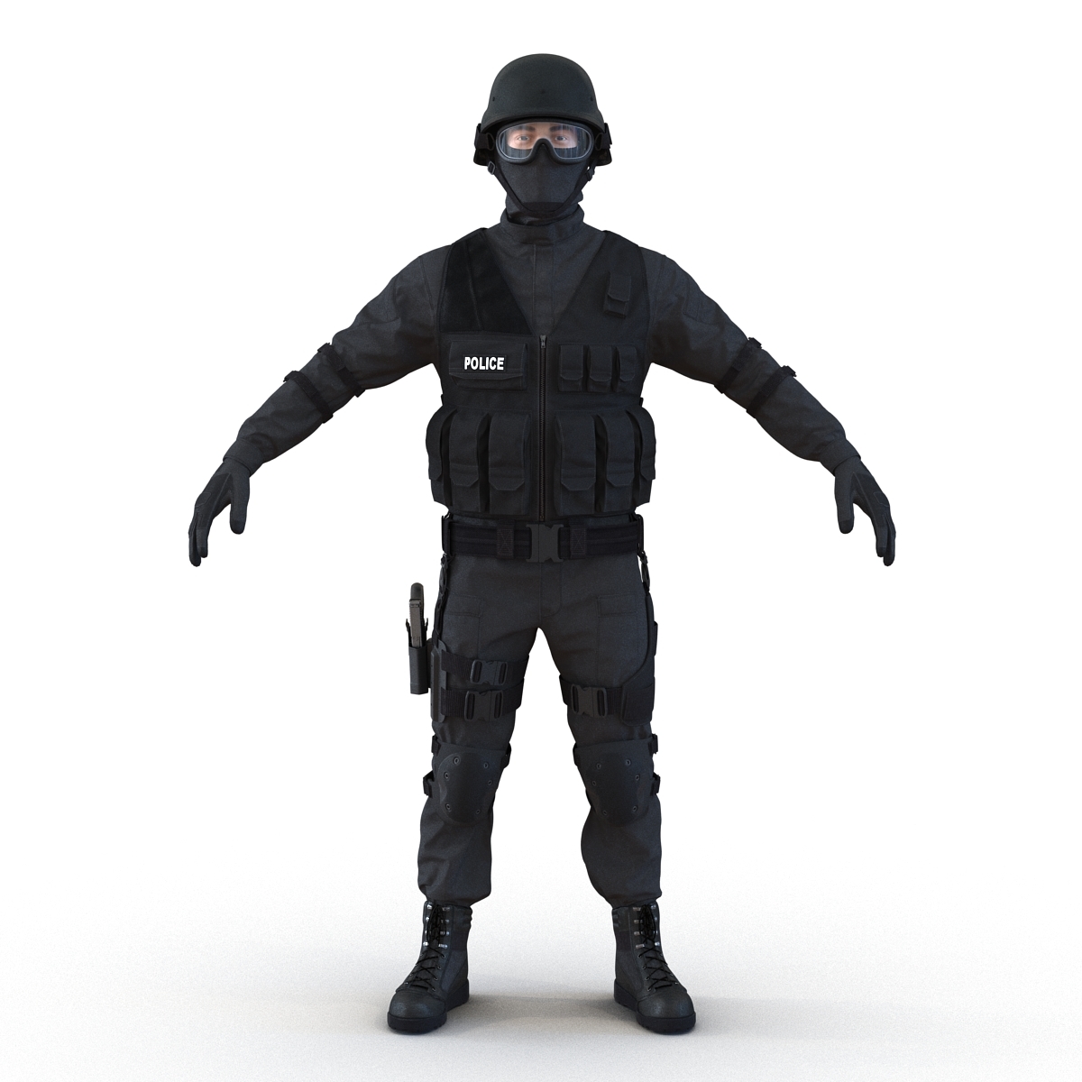 3d swat man mediterranean rigged model
