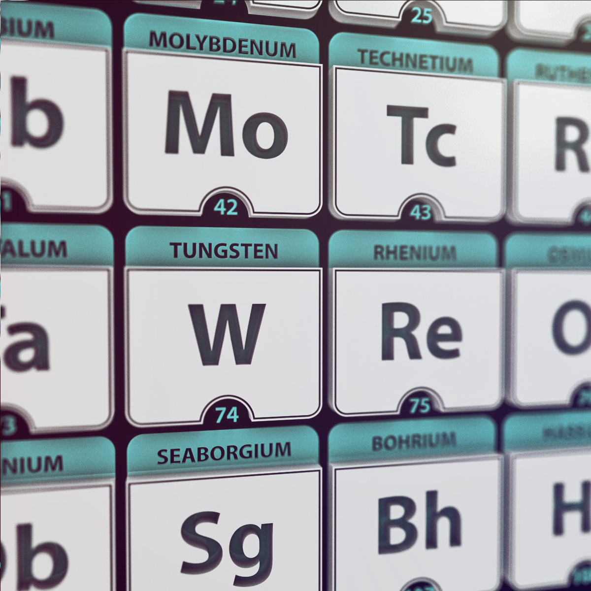 3d model of periodic table elements chemistry