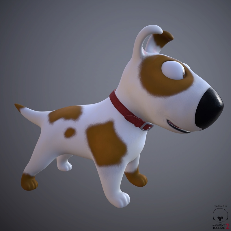 funny cartoon dog animation 3d model