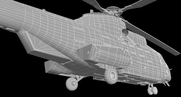 as332 super puma 3d model