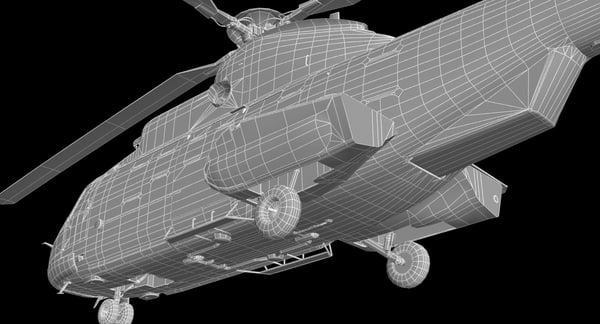 as332 super puma 3d model