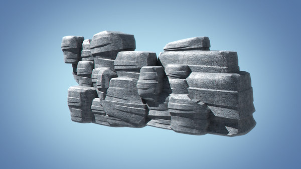 3d stylized cliff rock model
