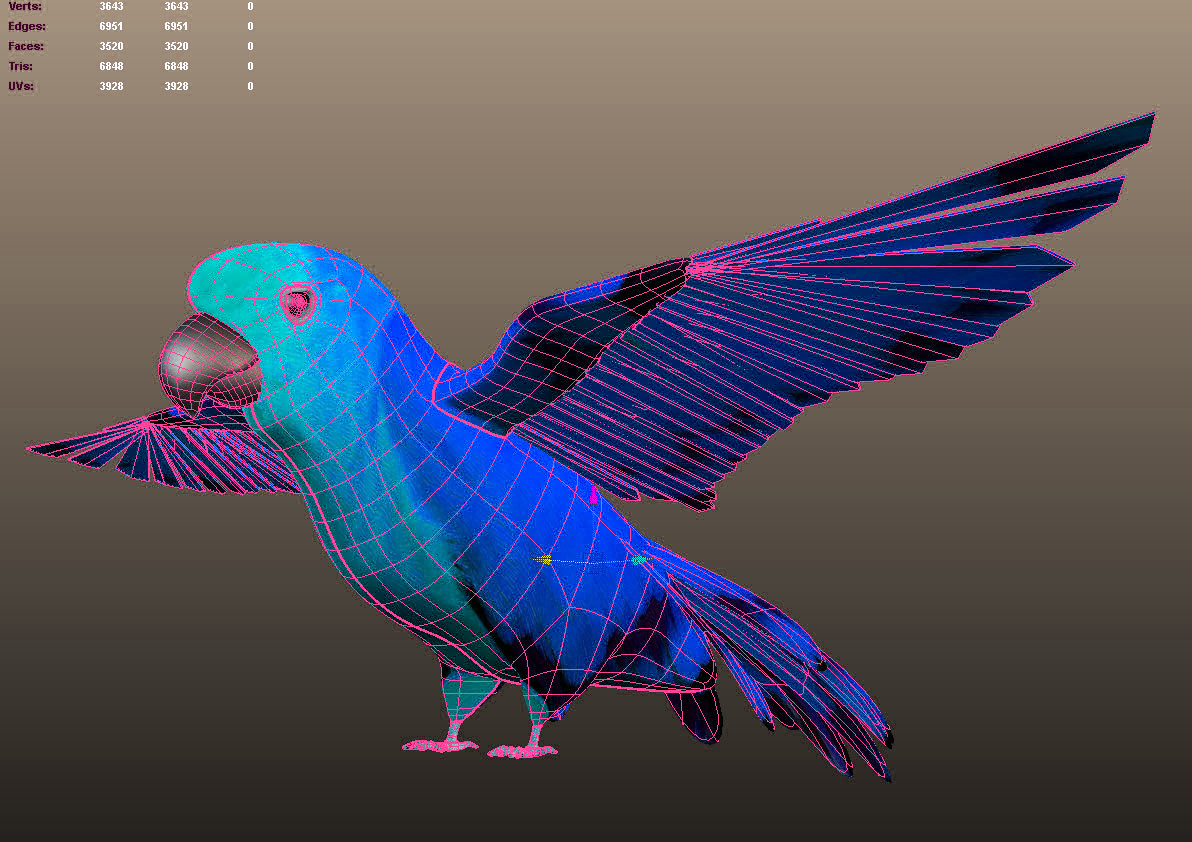 3d obj parrot birds macaws