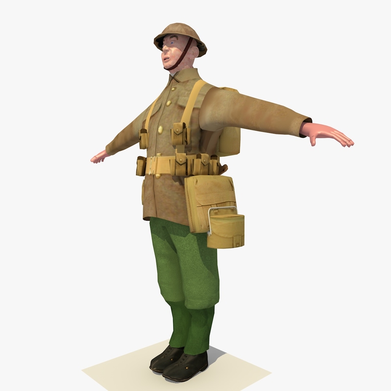 ww1 british soldier version 3d model