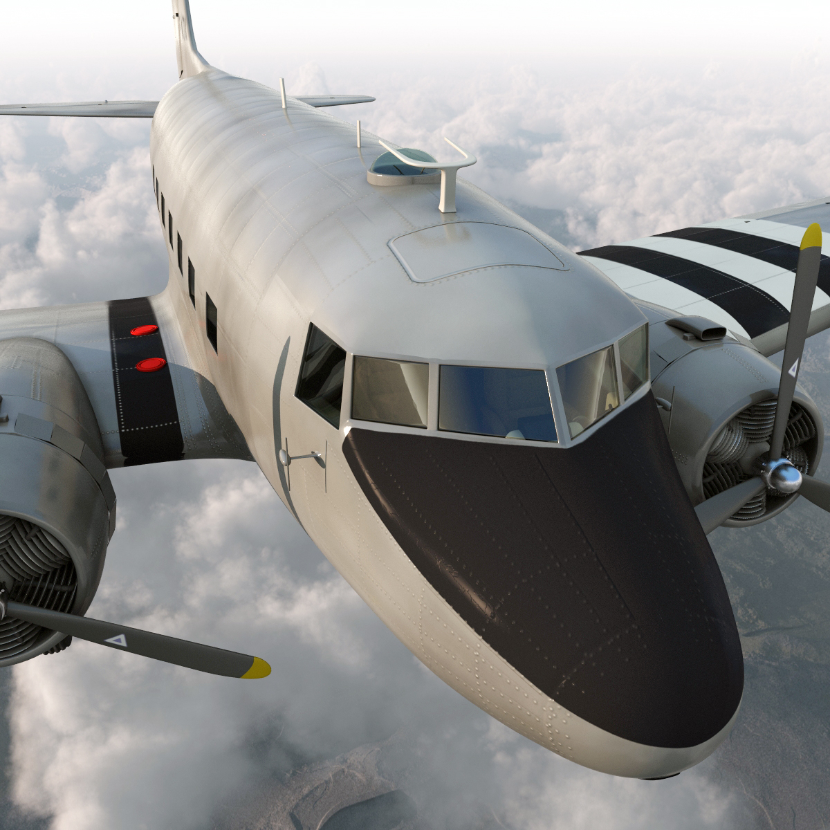 douglas dc-3 air force 3d model