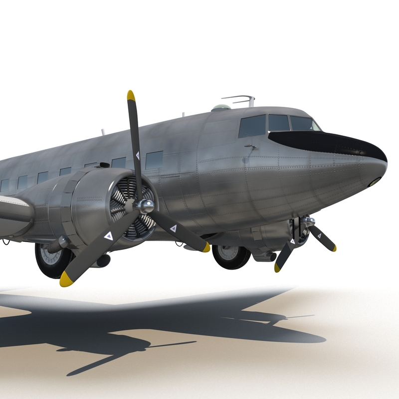 douglas dc-3 air force 3d model