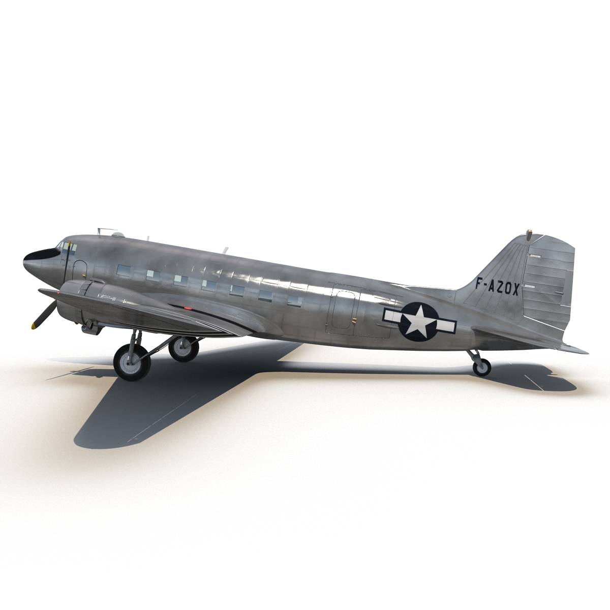 douglas dc-3 air force 3d model