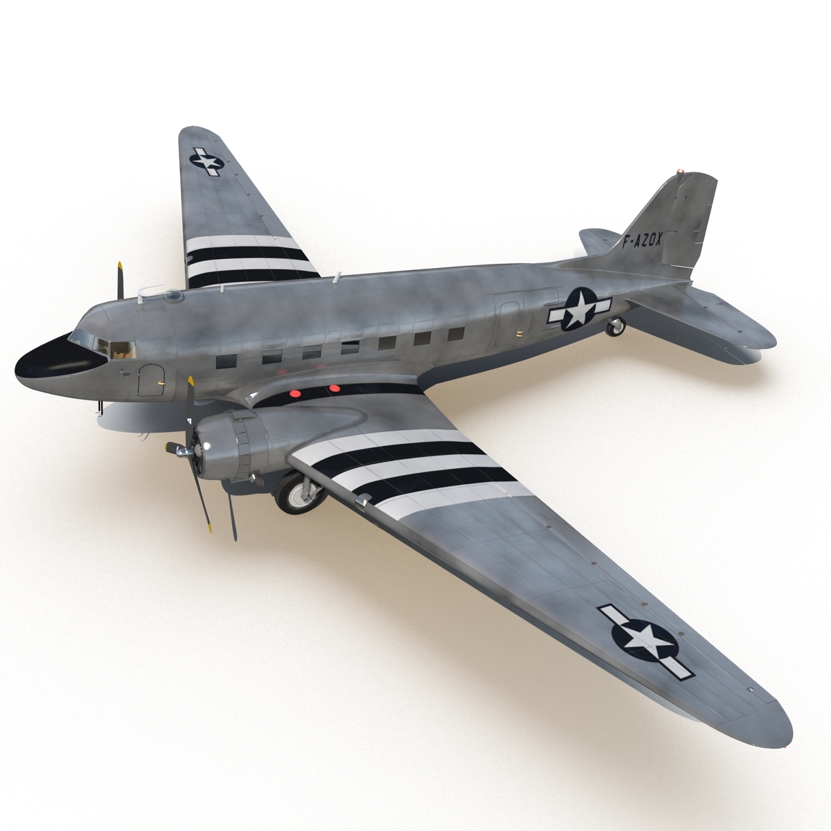 douglas dc-3 air force 3d model
