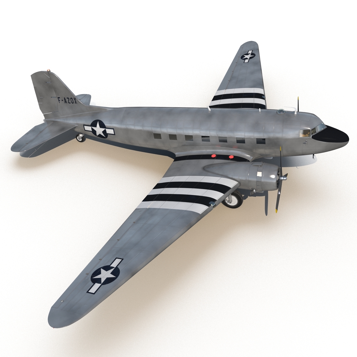 douglas dc-3 air force 3d model