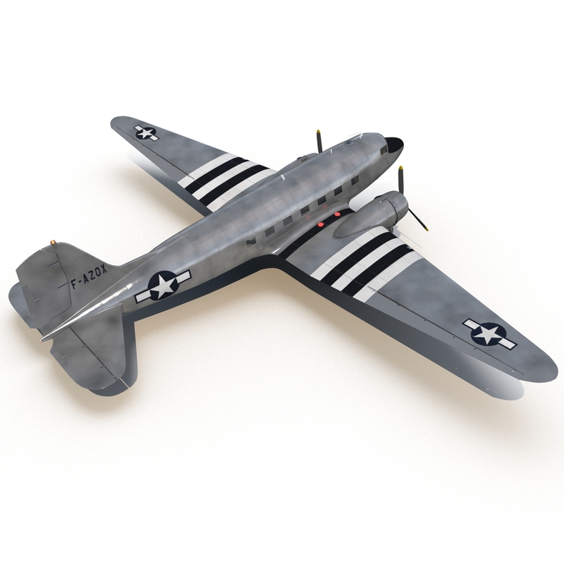 douglas dc-3 air force 3d model