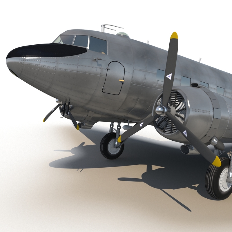 douglas dc-3 air force 3d model