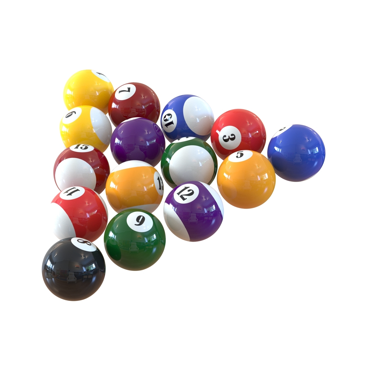 3d model billiard balls