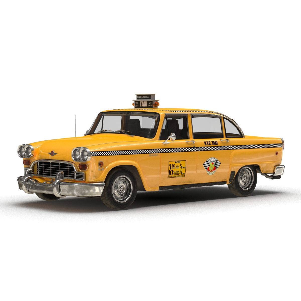old nyc checker cab 3d model
