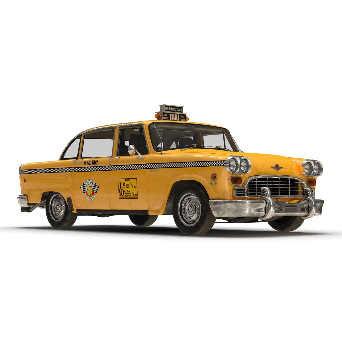 old nyc checker cab 3d model